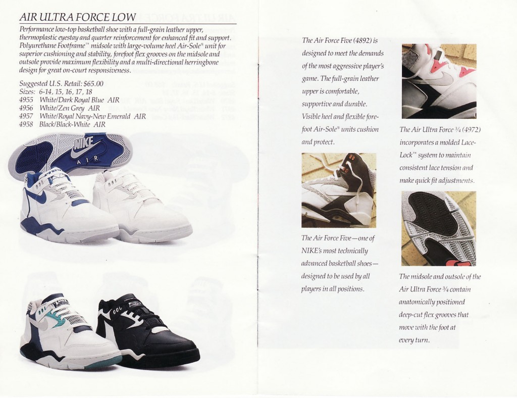 Nike Air Ultra Force High, 3/4, & Low 1990