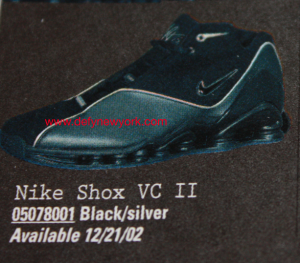 Nike Shox VC Vince Carter II Black/Silver 2002