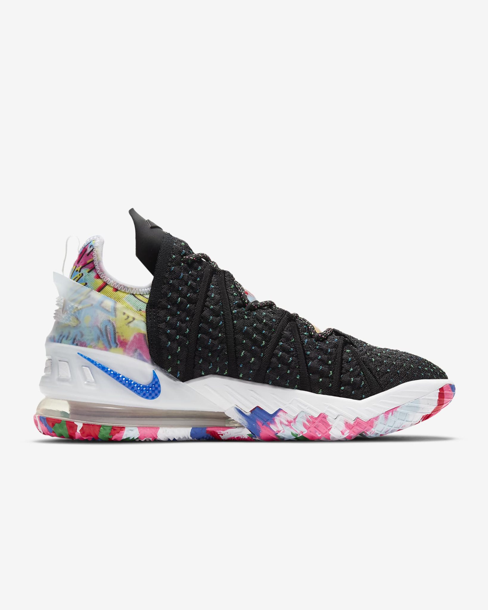 Nike Lebron 18 Black/Multi-Color/White Style: CQ9283-002 2020 Now Available