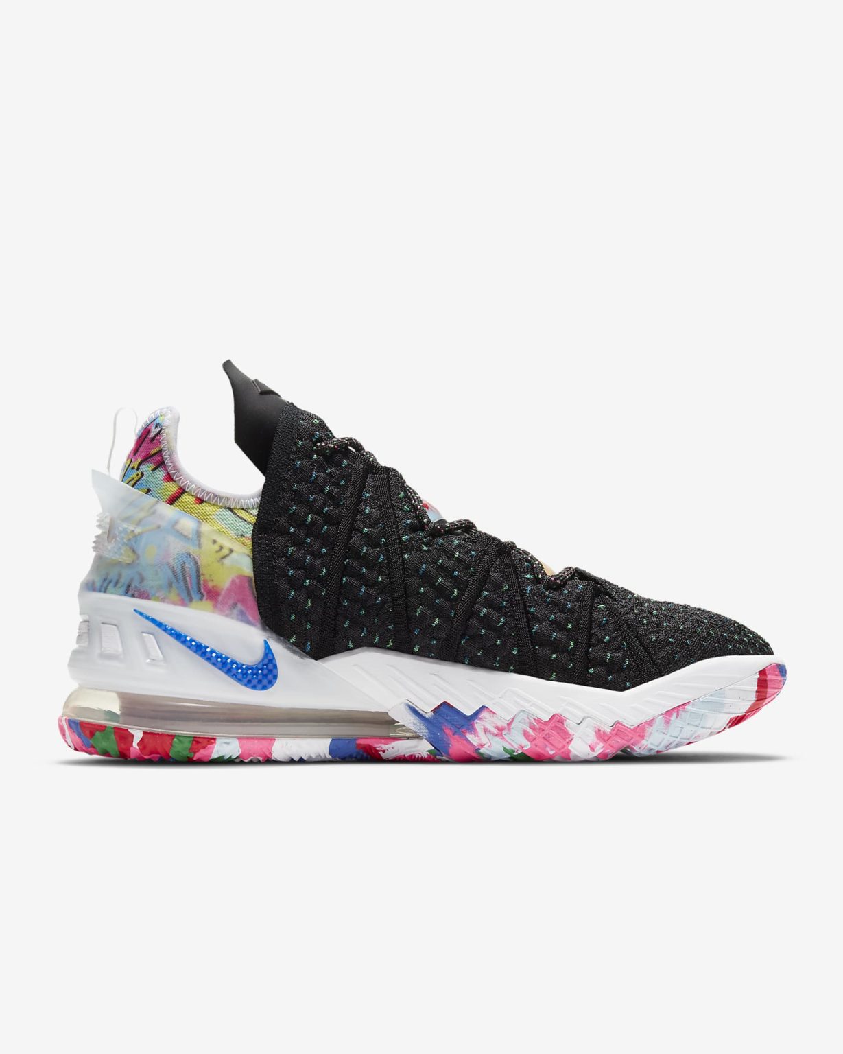Nike Lebron 18 Black/Multi-Color/White Style: CQ9283-002 2020 Now Available