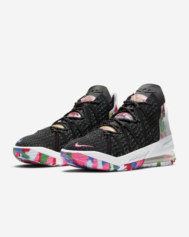 Nike Lebron 18 Black/Multi-Color/White Style: CQ9283-002 2020 Now Available